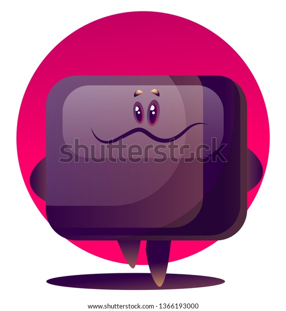 Purple Cartoon Tv Monster Vector Illustartion Stock Vector (Royalty ...