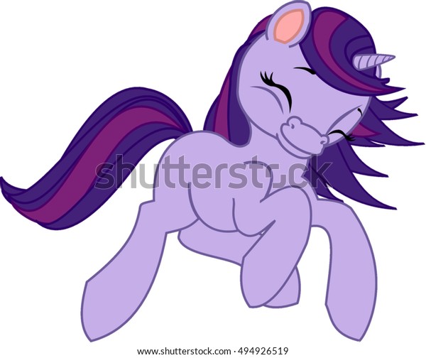 Purple Cartoon Unicorn Stock Vector (Royalty Free) 494926519 | Shutterstock