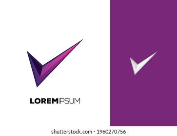 Purple Checklist Logo Template Set Logotype Stock Vector (Royalty Free ...