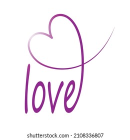 Purple Color Heart Shape Vector Icon Stock Vector (Royalty Free ...