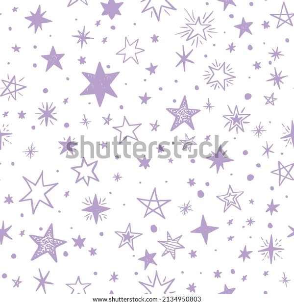 Purple Color Star Patterns On White Stock Vector (Royalty Free ...