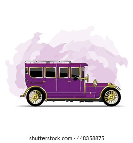 Purple Colored Antique Carvector Drawing Stock Vector (Royalty Free ...