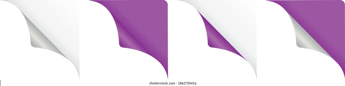 Purple Corner Banner Design Elements Isolated Stock Vector (Royalty ...