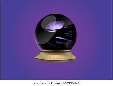 Purple Crystal Ball Vector Representation Crystal 스톡 벡터(로열티 프리 ...