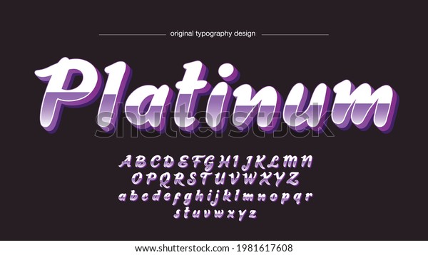 Purple Cursive Metallic Artistic Font Typography Stock Vector (Royalty ...