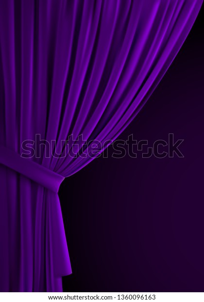 Purple Curtain Background Realistic Vector Illustration Stock Vector ...