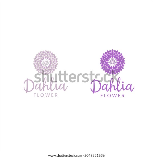 Purple Dahlia Flower Logo Vector Image Stock Vector (Royalty Free ...