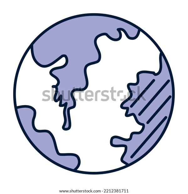 Purple Earth Globe Over White Stock Vector (Royalty Free) 2212381711 ...