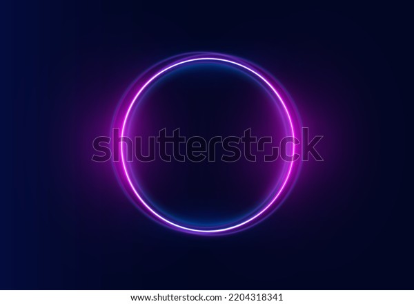 Purple Electric Light Banner Round Circle Stock Vector (Royalty Free ...
