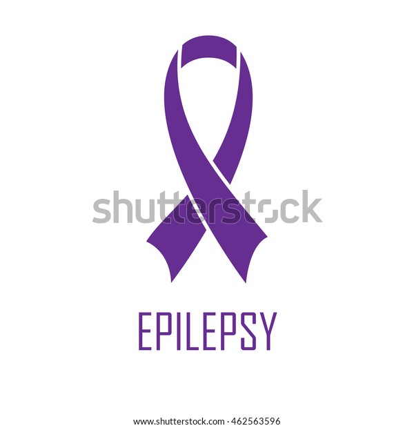 Purple Epilepsy Ribbon Text Isolated On Stock Vector (Royalty Free ...