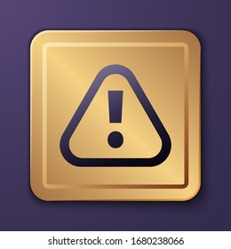 Purple Exclamation Mark Triangle Icon Isolated Stock Vector (Royalty ...