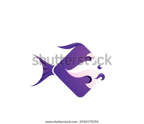 Purple Fish Logo Design Template Stock Vector (Royalty Free) 2046570296 ...