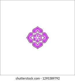 Purple Flower Heart Vector Stock Vector (Royalty Free) 1295389792 ...