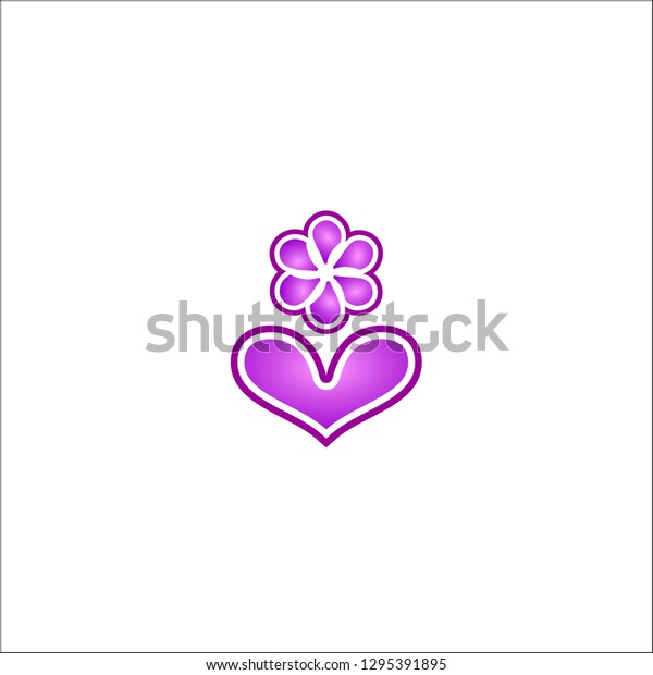Purple Flower Heart Vector Stock Vector (Royalty Free) 1295391895 ...