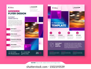 Purple Flyer Template Layout Design Corporate Stock Vector (Royalty ...