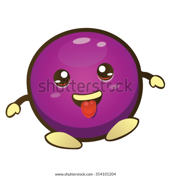 Purple Happy Ball Face Hands Feet Stock Vector (Royalty Free) 354101204 ...