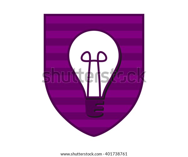 Purple Heraldic Shield Lamp Light Bulb Stock Vector (Royalty Free ...