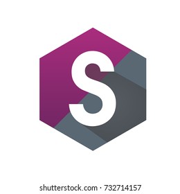 Purple Hexagon Initial S Logo Vector Stock Vector (Royalty Free ...