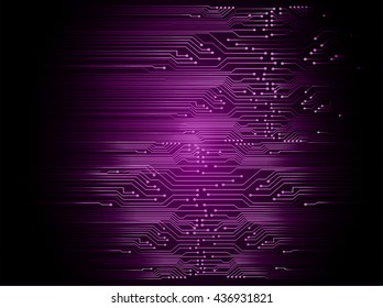 Purple Cyber Security Concept Background Circuit Stock Vector (Royalty ...
