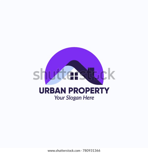 Purple House Logo Design Real Estateproperty Stock Vector (Royalty Free ...