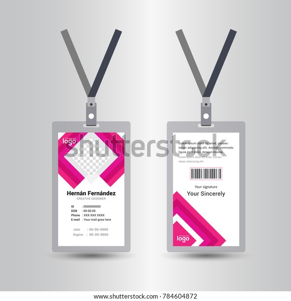 Purple Id Card Design Template Stock Vector (Royalty Free) 784604872