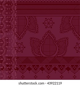 Purple Indian Henna Inspired Background Stock Vector (Royalty Free ...