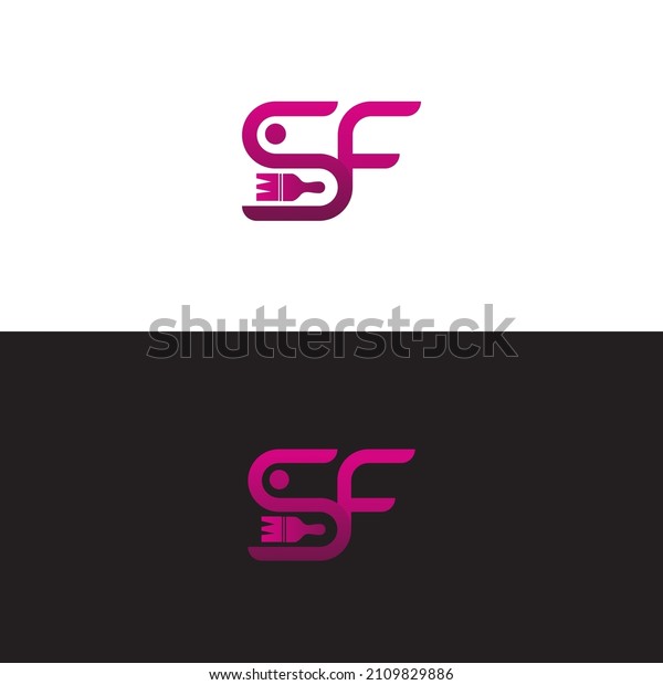 Purple Initials S F Logo Design Stock Vector (Royalty Free) 2109829886 ...