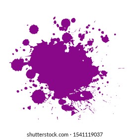 Purple Ink Splashes Grunge Splatters Abstract Stock Vector (Royalty ...