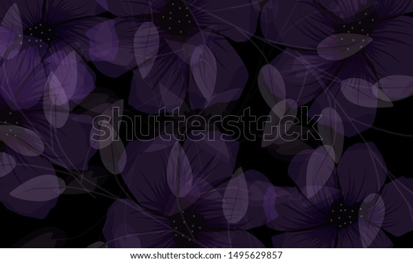 Purple Leaves Low Offset Pattern Decorative Stock Vector (Royalty Free ...
