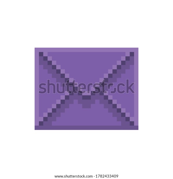 Purple Letter Cartoon Vector Pixel Art Stock Vector (Royalty Free ...