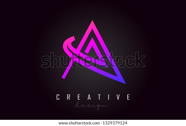 Purple Letter Logo Monogram Vector Design Stock Vector (Royalty Free ...