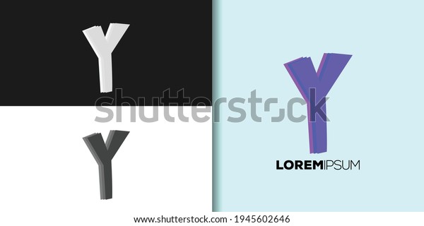 Purple Letter Y Logo Set Idea Stock Vector (Royalty Free) 1945602646 ...