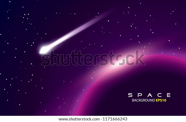 Purple Light Space Background Meteor Stock Vector (Royalty Free ...