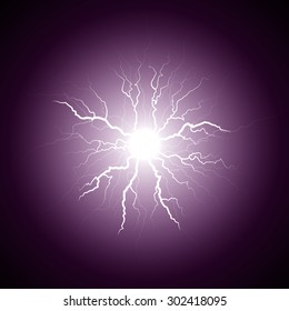 Lightning Center Bifurcated Stock Vector (Royalty Free) 302194235 ...