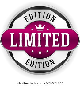 Purple Limited Edition Button Badge Silver: vetor stock (livre de ...