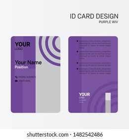 Purple Line Simple Id Card Design Stock Vector (Royalty Free ...