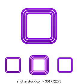 Purple Line Square Logo Design Set Stock Vector (Royalty Free ...