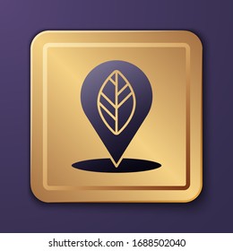 Purple Location Pin Leaf Inside Icon Stock Vector (Royalty Free ...