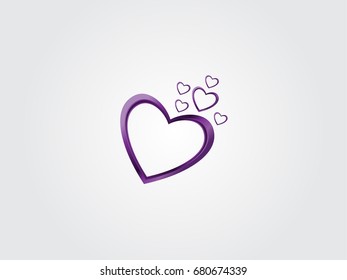 Purple Love Vector Logo Stock Vector (Royalty Free) 680674339 ...