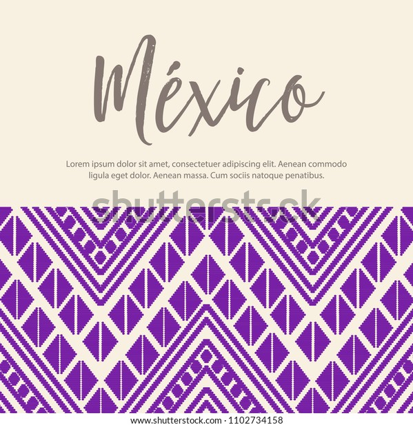 Purple Mexican Embroidery Style Composition Copy Stock Vector (Royalty ...