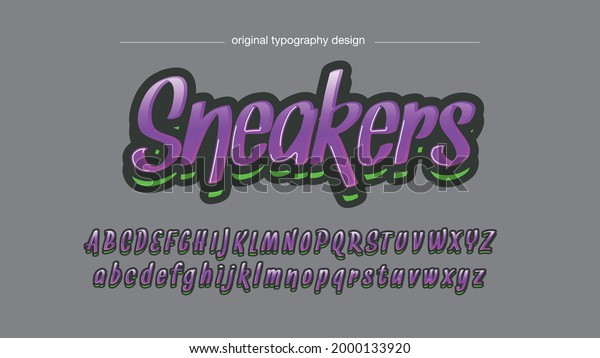 Purple Modern Graffiti Cursive Artistic Font Stock Vector (Royalty Free ...