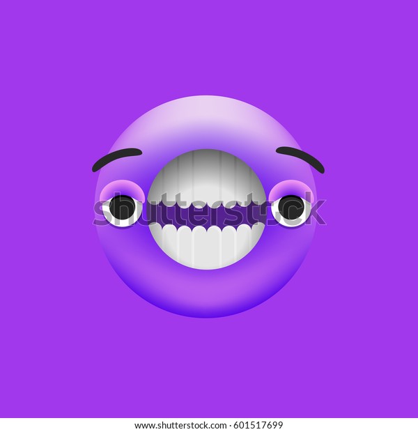 Purple Monster Face On Violet Background Stock Vector (Royalty Free ...