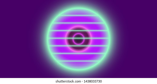 Purple Neon Background Design Circles Lines Stock Vector (Royalty Free ...