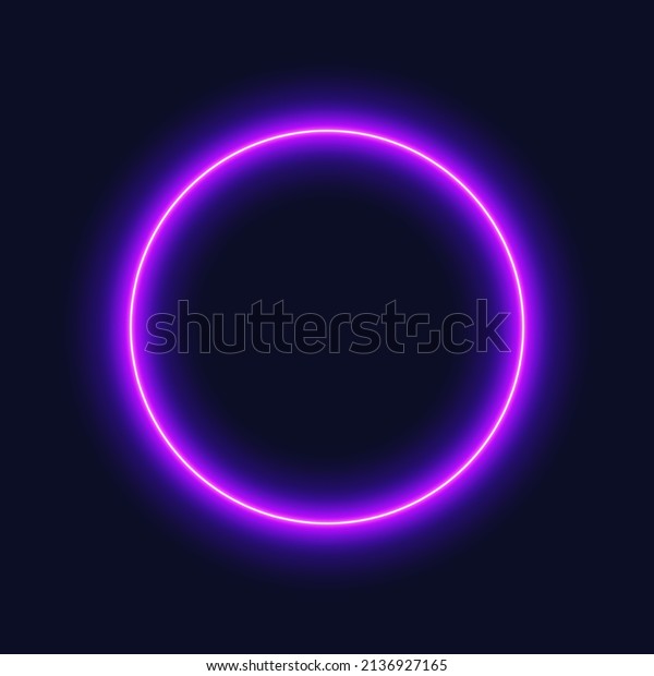 Círculo de neón morado, marco aislado: vector de stock (libre de ...