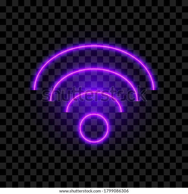 Purple Neon Wifi Sign Vector Illustration Stock Vector (Royalty Free ...