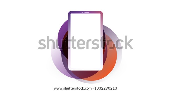 Purple Orange Smart Phone Layout Blank Stock Vector (Royalty Free ...