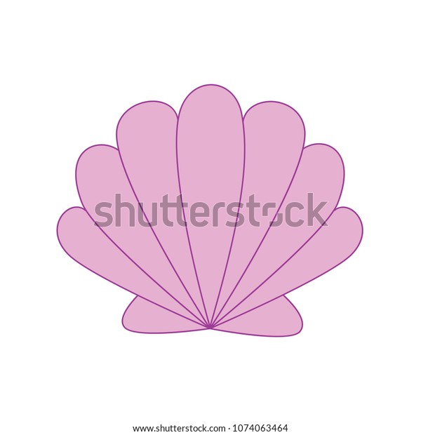 Purple Outlined Clam Shell Stock Vector (Royalty Free) 1074063464