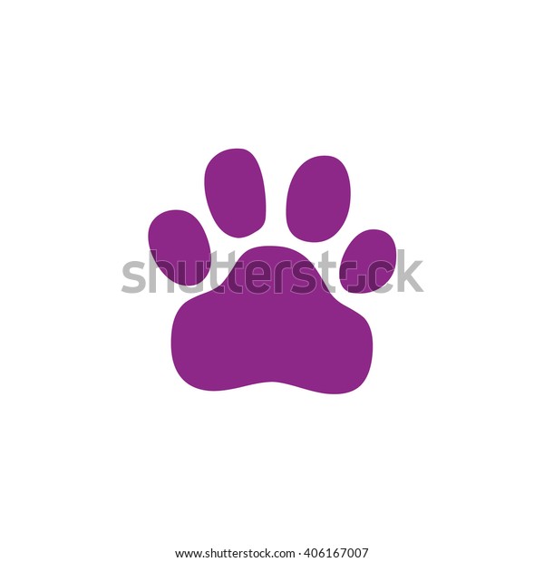 Purple Paw Print Icon Vector Illustration Stock Vector (Royalty Free ...