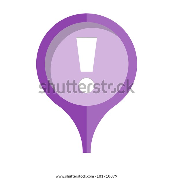 Purple Pin Exclamation Mark Warning Sign Stock Vector (Royalty Free ...
