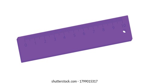 Purple Plastic Ruler Isolated On White Stock Vector (Royalty Free ...